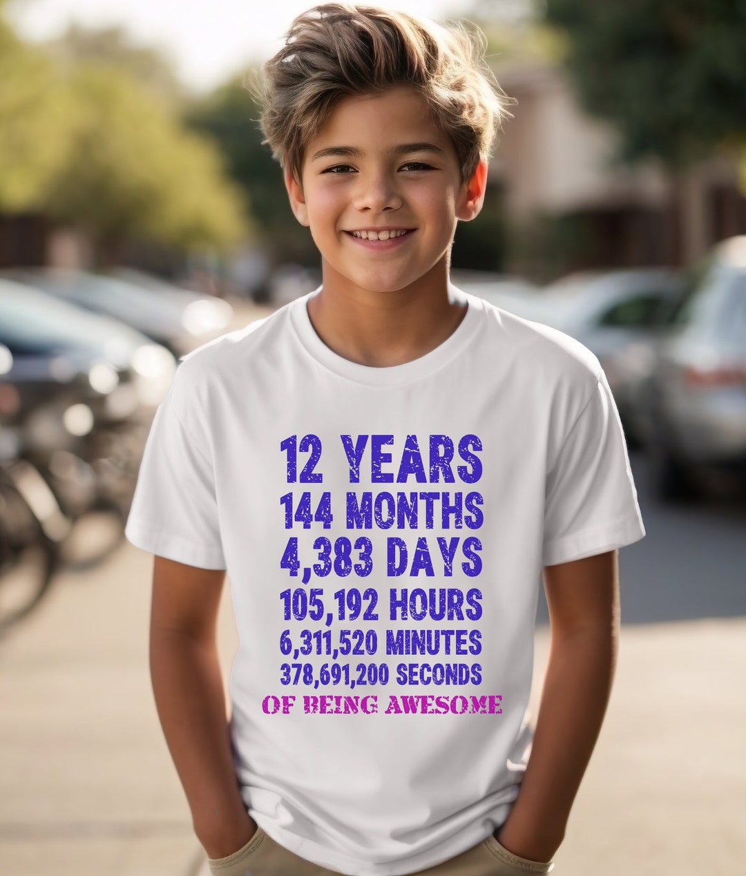 12 Years of Being AWESOME Tshirt, 12th Birthday Boy, 12th Girls ...