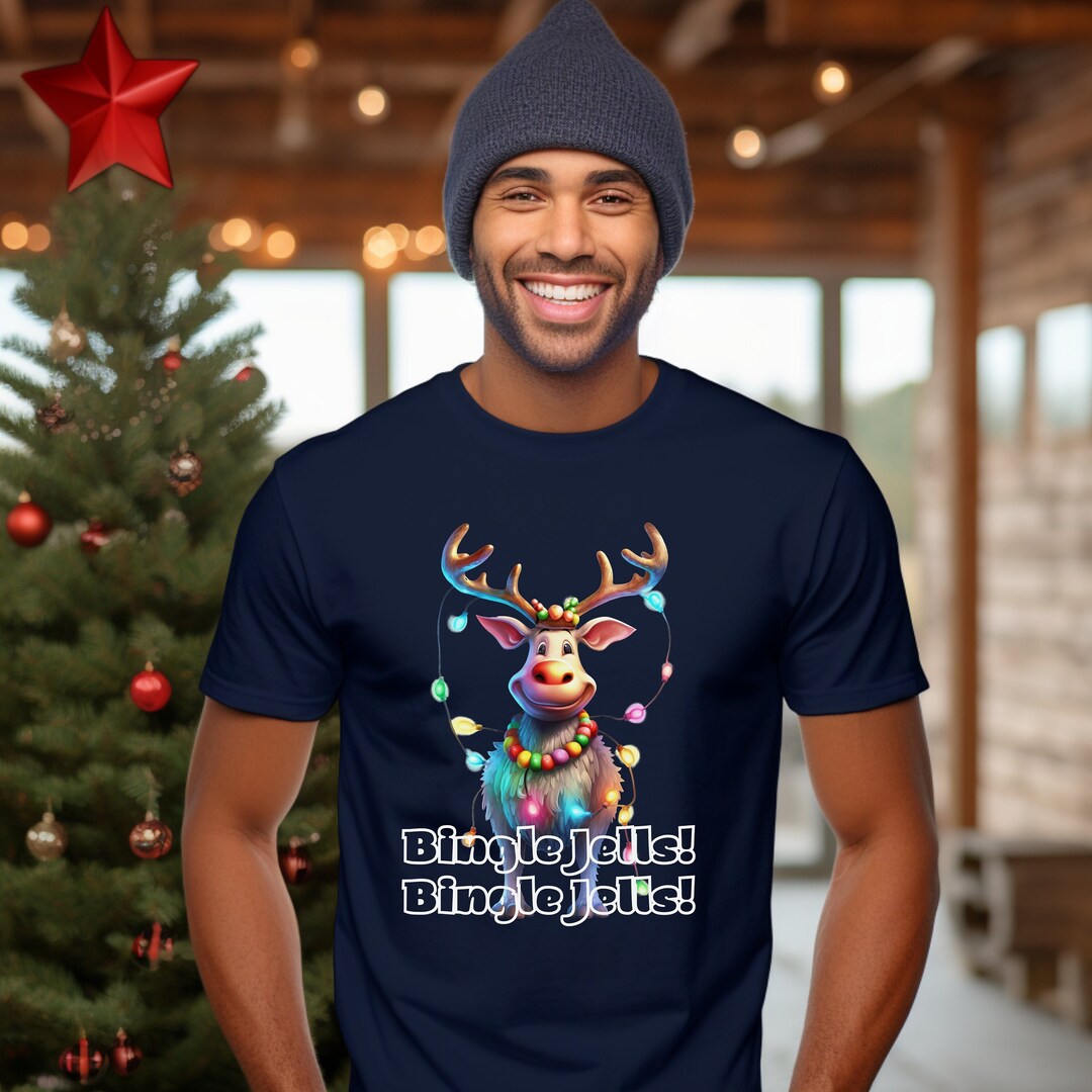Christmas Tshirt Funny Reindeer, Bingle Jells Reindeer, Gift for Men ...