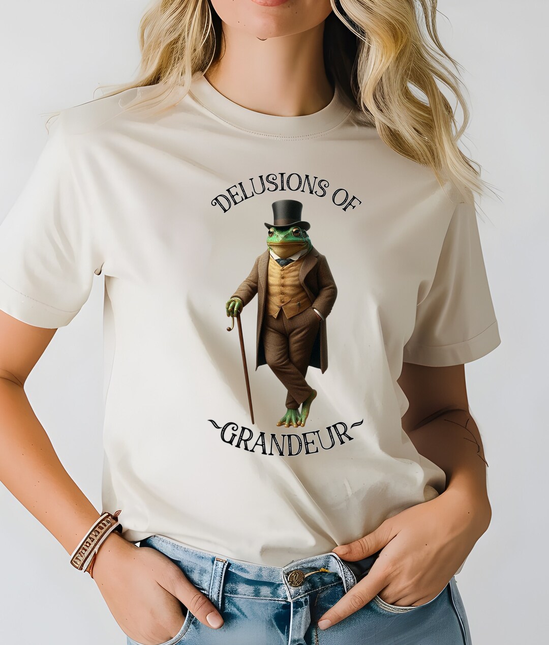 Frog in Suit Funny Mental Health Tshirt, Delusions of Grandeur Frog ...