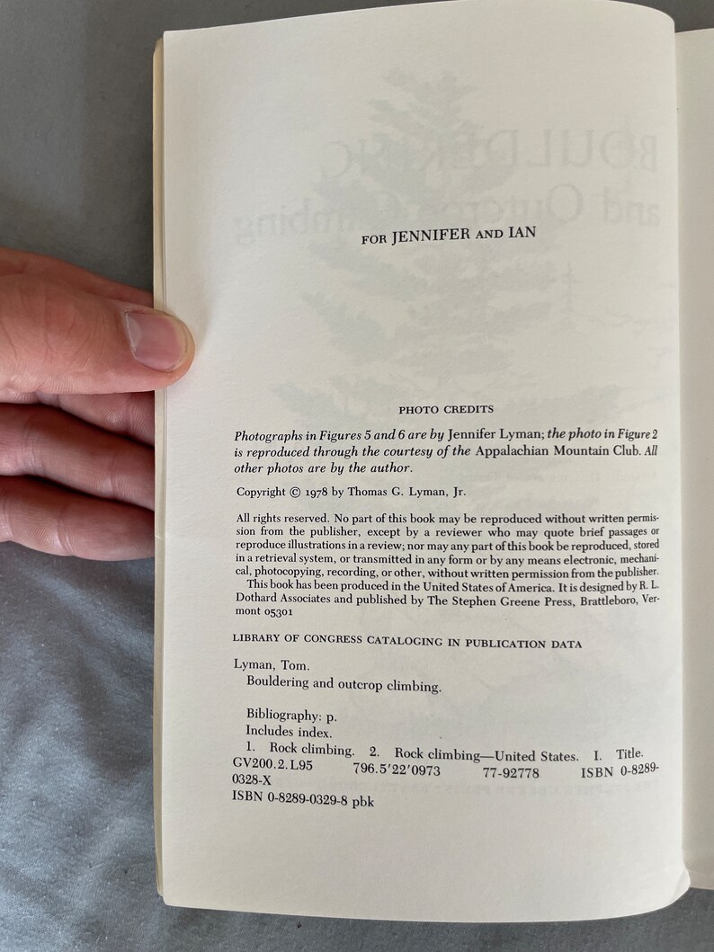 Bouldering and Outcrop Climbing by Tom Lyman (1978) - Etsy