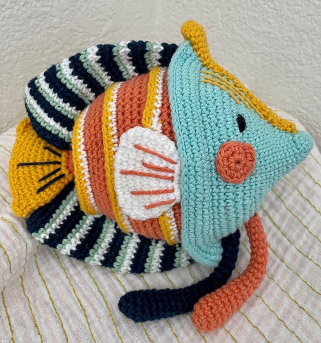 Stripey the Angelfish Handmade Amigurumi Crochet Toy Natura - Etsy