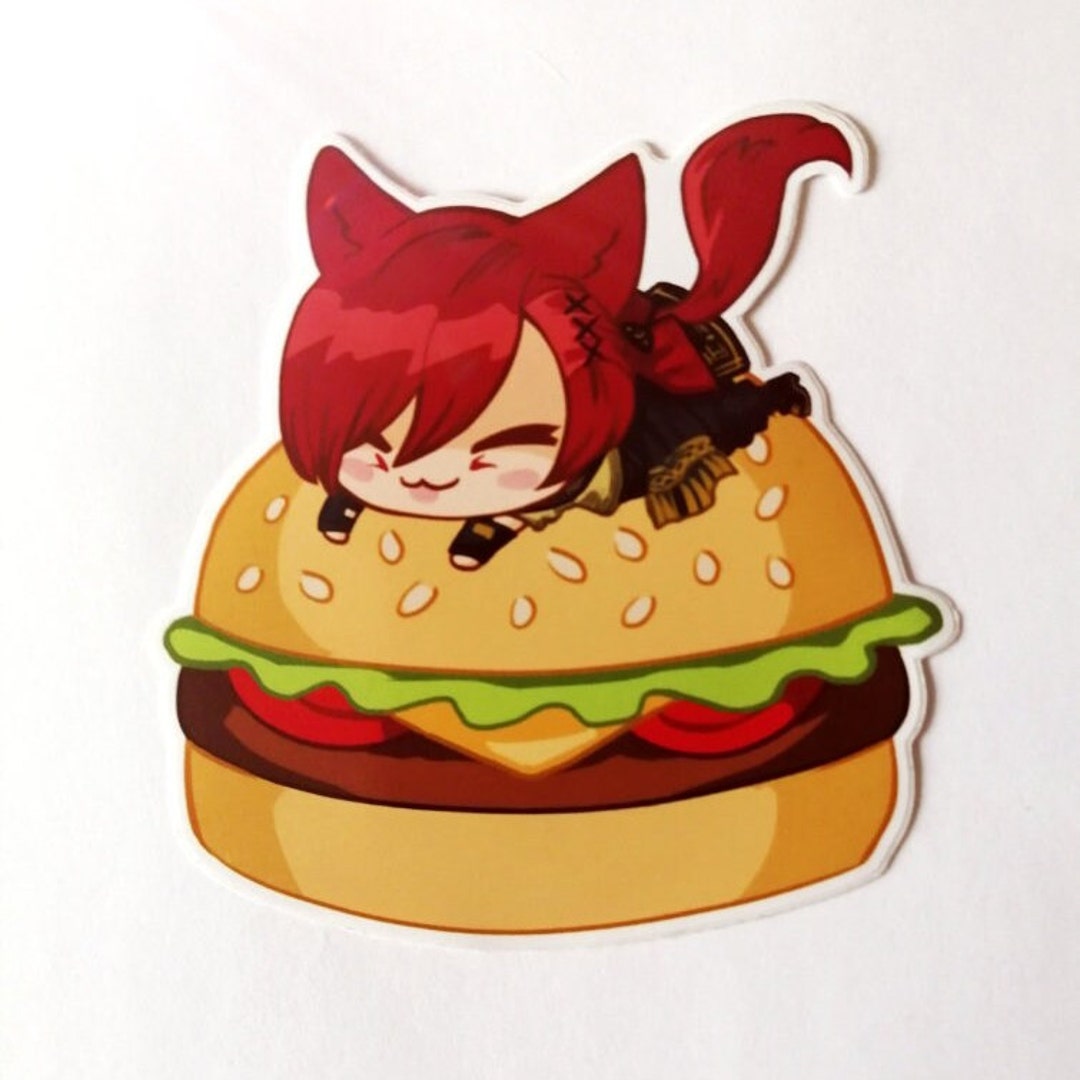 Final Fantasy 14, G'raha Tia Burger Sticker, Final Fantasy 14 Gift ...
