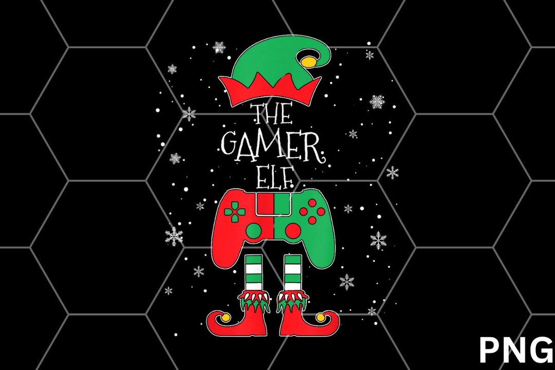 Christmas Elf Matching Gamer Family Gaming Png - Etsy