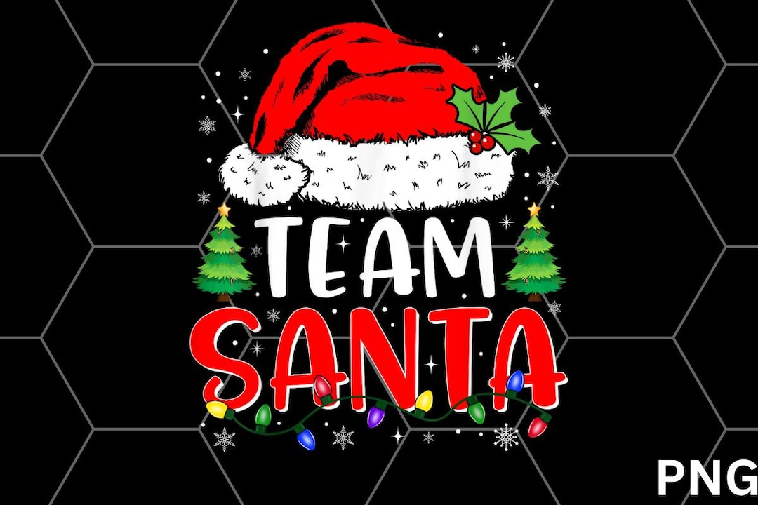Team Santa Funny Christmas Lights Family Pajamas Matching Png - Etsy