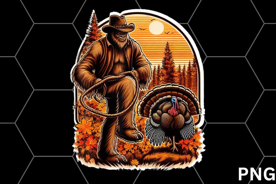Thanksgiving Bigfoot Turkey Funny Sasquatch PNG - Etsy