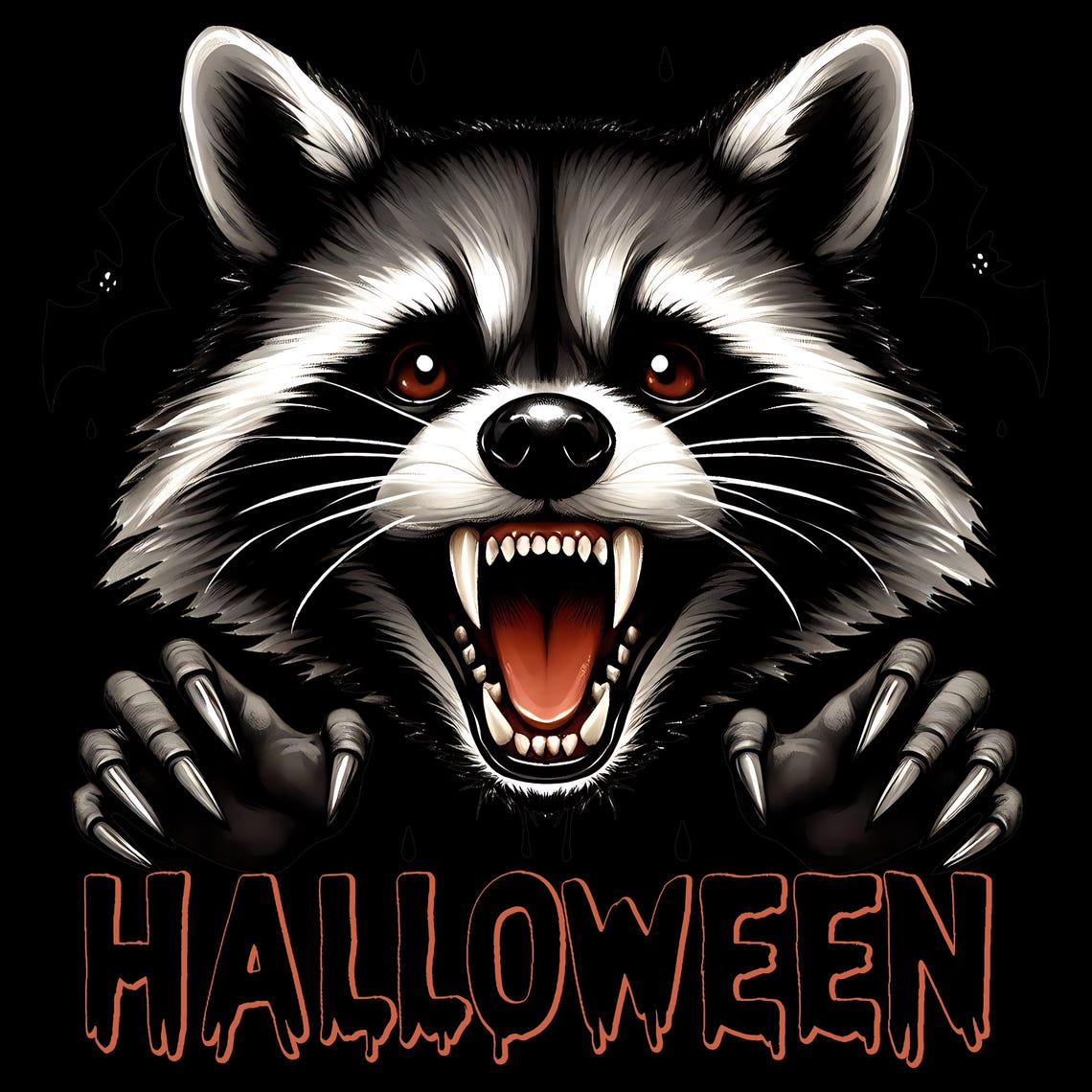 Horror Raccoon Halloween Sublimation PNG - Etsy