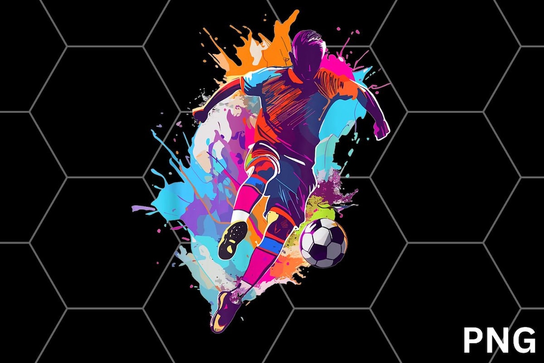 Soccer Player Paint Splash Png - Etsy