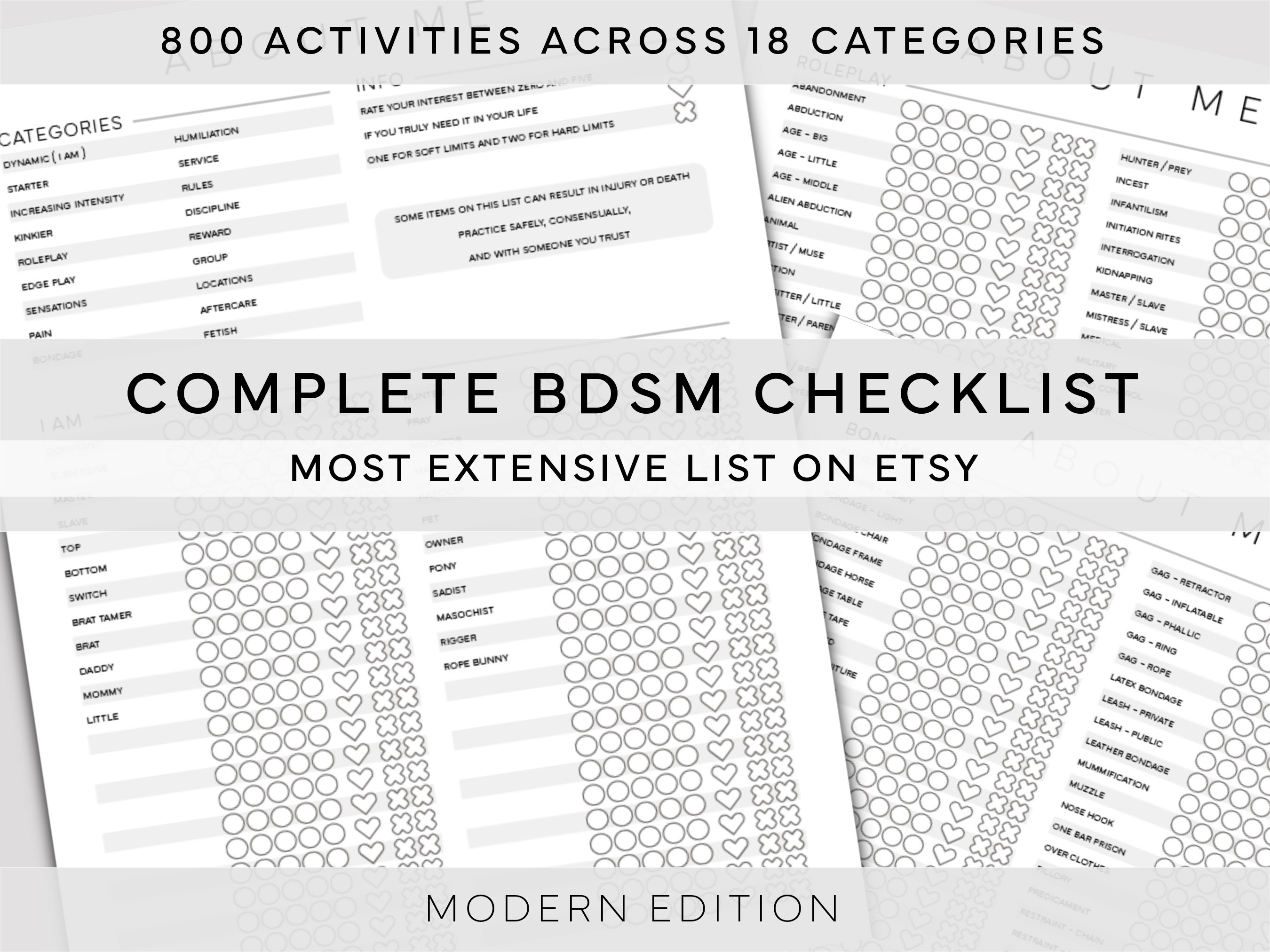 BDSM Checklist - Modern Edition - Etsy