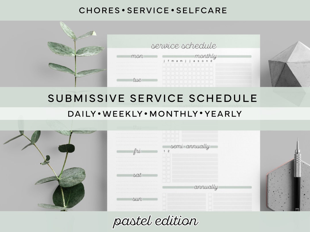 Submissive Service Schedule - Pastel Edition - Etsy