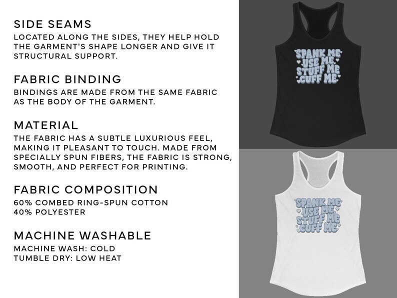 Spank Me Use Me Stuff Me Cuff Me Submissive Apparel Women's Racerback ...