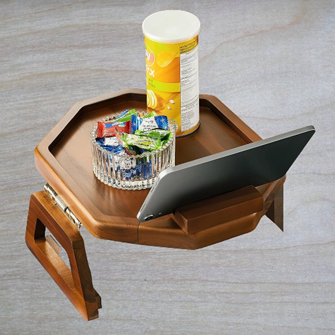 Acacia Wood Sofa Armrest Tray Sofa Arm Tray Table Clip Octagon - Etsy