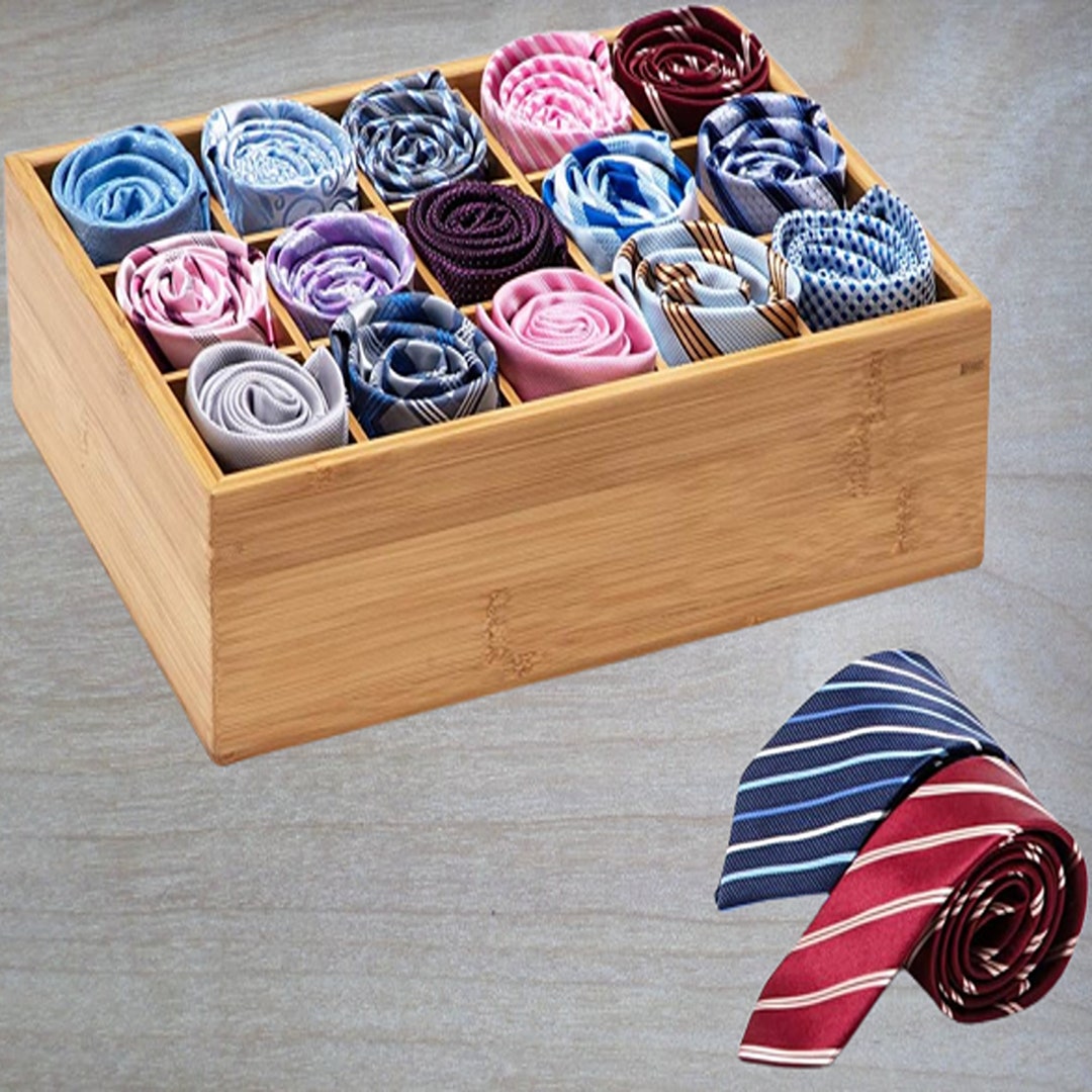 Bamboo Closet Drawer Divider Storage Organizer With 15 - Etsy