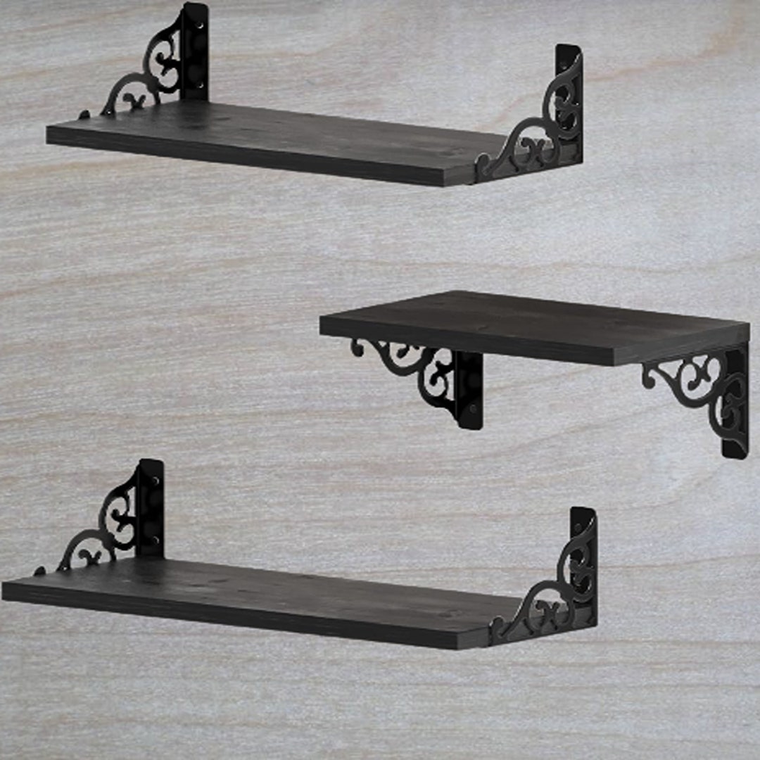 Floating Shelves Black Wall Shelves Hanging Shelves Wall - Etsy