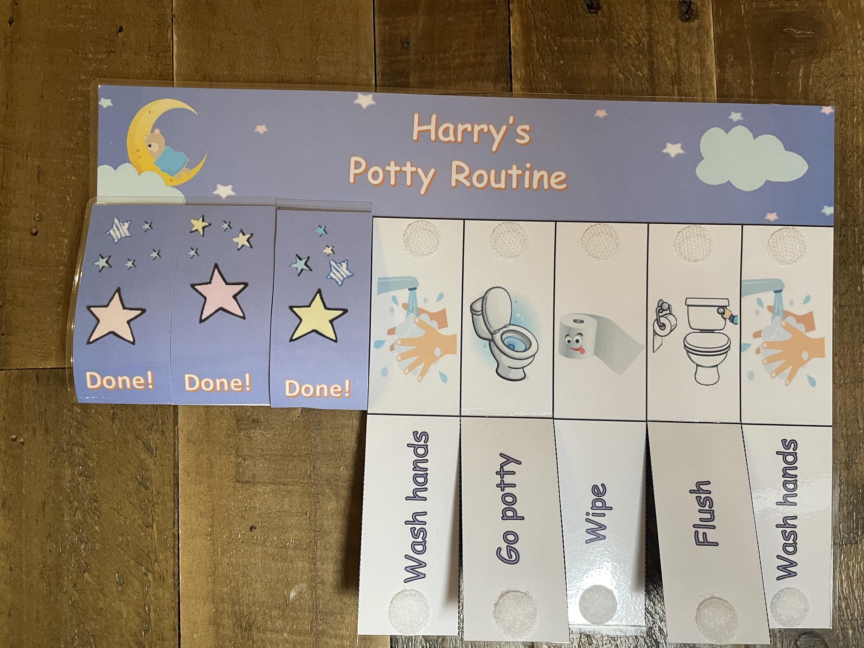 Personalised Handmade Visual Potty Training Chart Learning Routine Kids ...