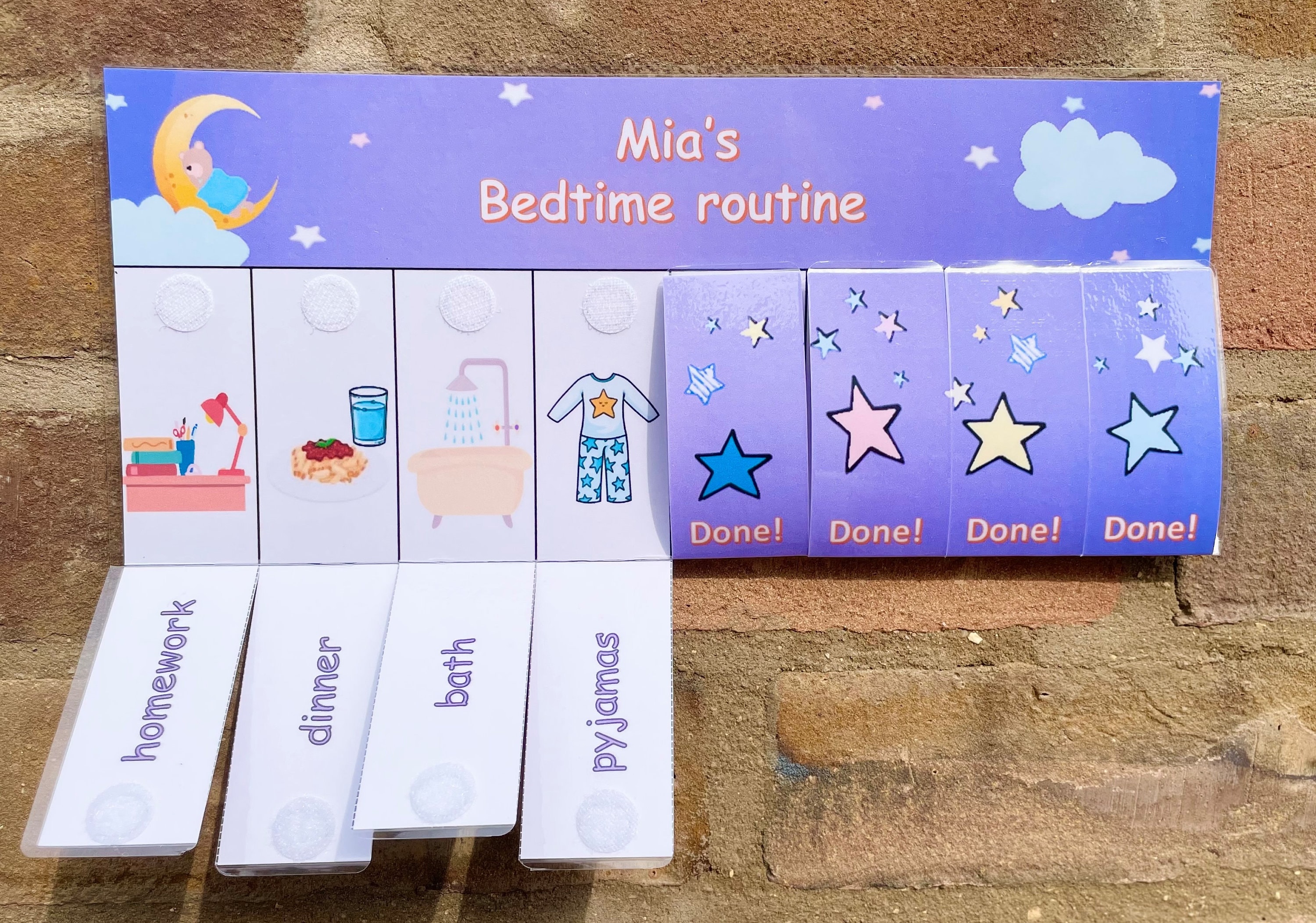 Personalised Handmade Visual Routine Chart Morning /evening Learning ...