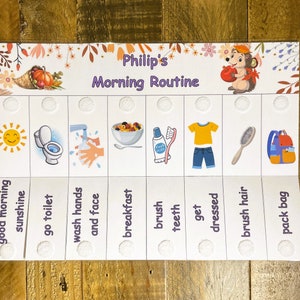 Personalised Handmade Visual Routine Chart Morning /evening Learning ...