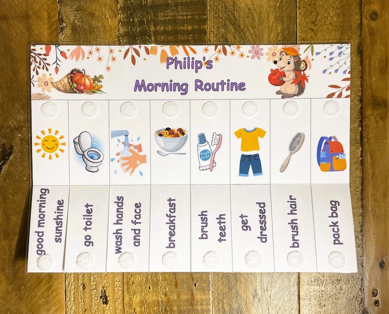 Personalised Handmade Visual Routine Chart Morning /evening Learning ...