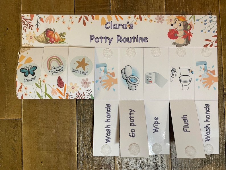 Personalised Handmade Visual Potty Training Chart Learning Routine Kids ...