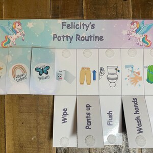 Personalised Handmade Visual Potty Training Chart Learning Routine Kids ...