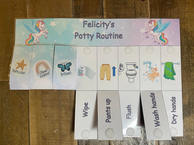 Personalised Handmade Visual Potty Training Chart Learning Routine Kids ...