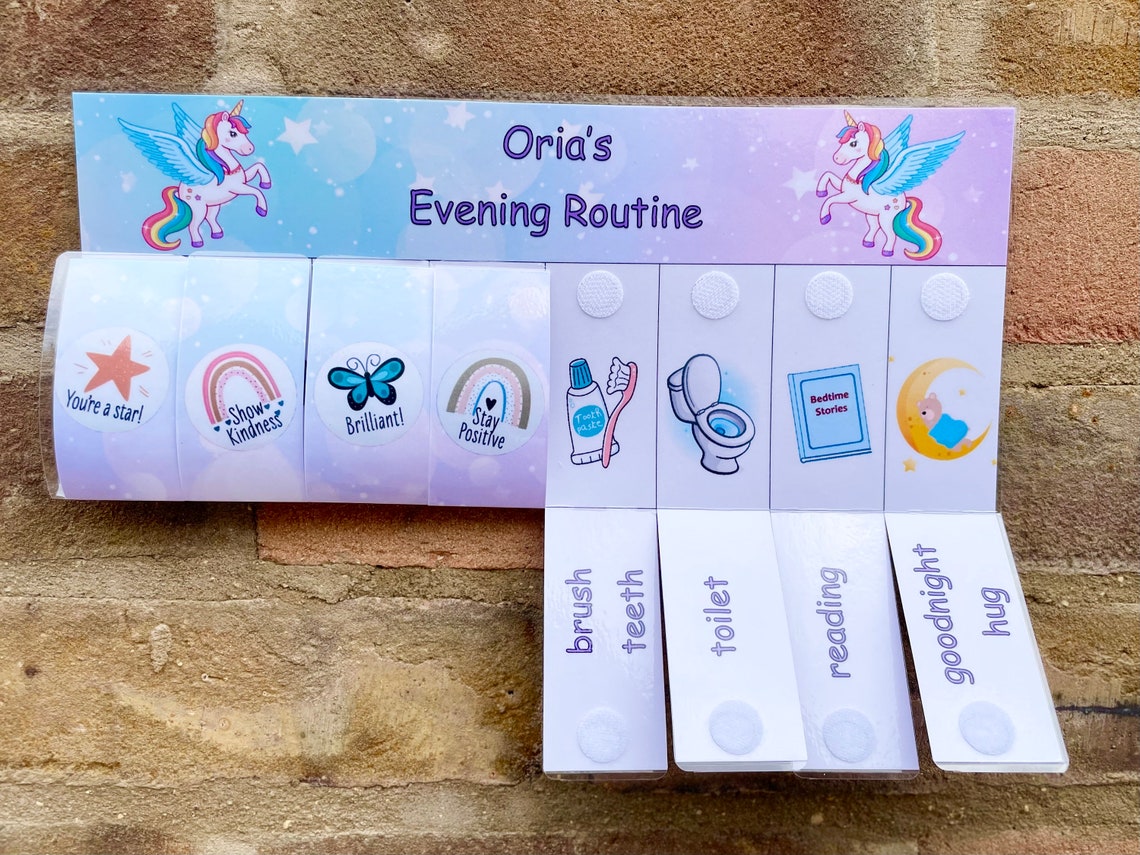 Personalised Handmade Visual Routine Chart Morning /evening - Etsy UK