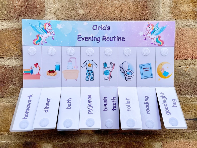 Personalised Handmade Visual Routine Chart Morning /evening Learning ...