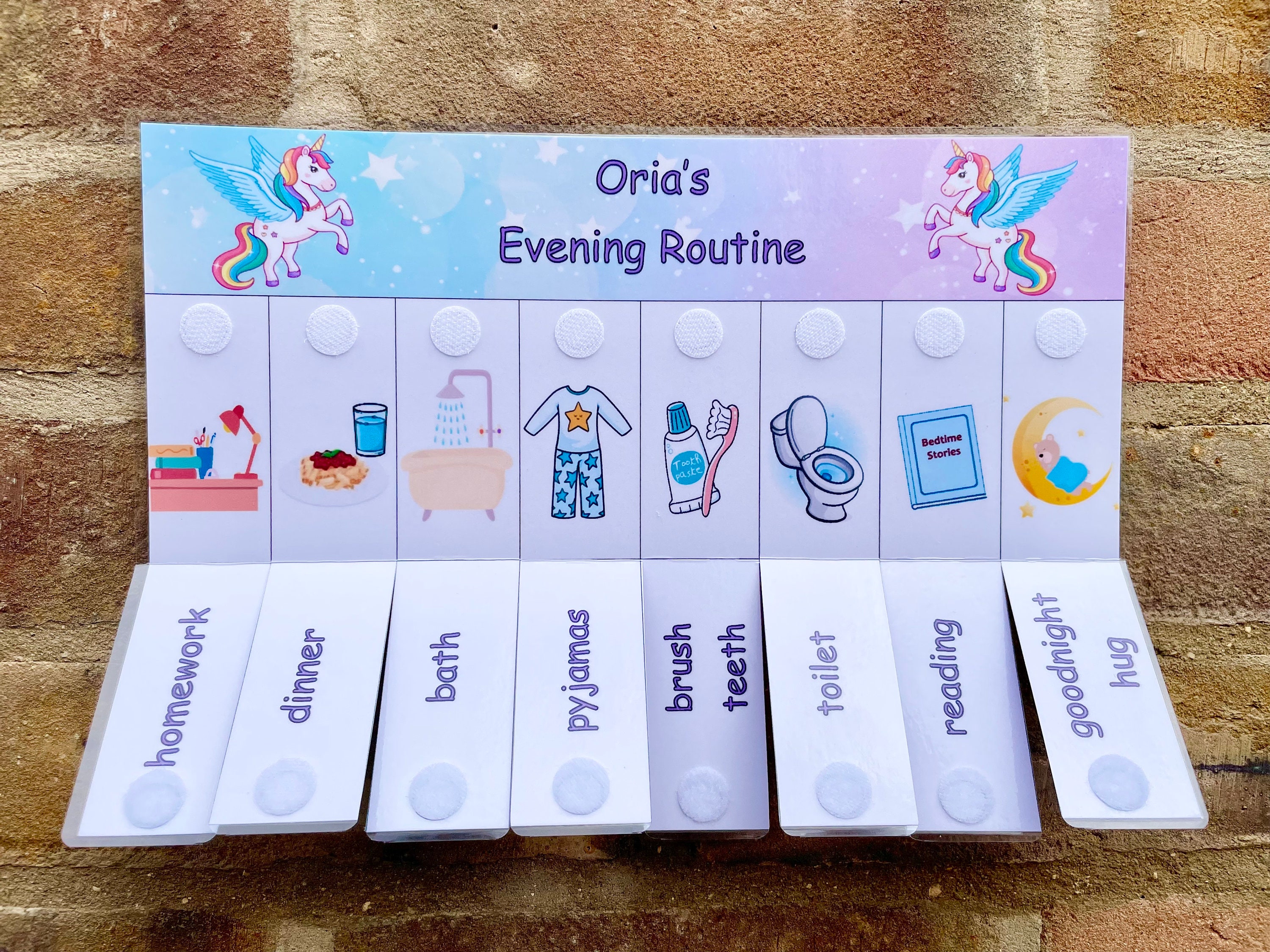 Personalised Handmade Visual Routine Chart Morning /evening Learning ...