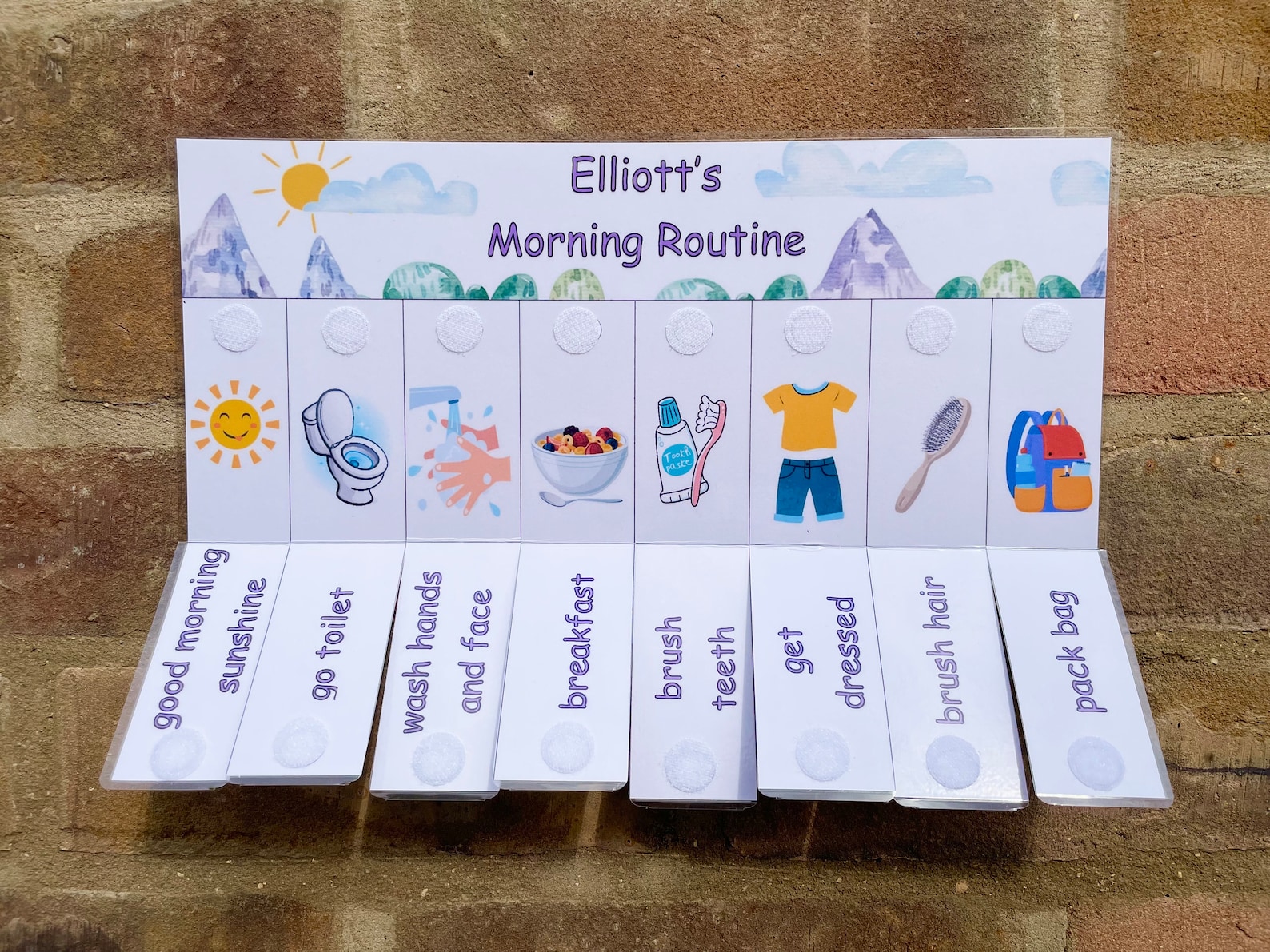 Personalised Handmade Visual Routine Chart Morning /evening Learning ...