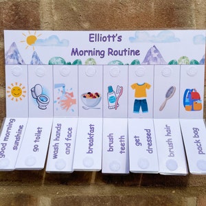 Personalised Handmade Visual Routine Chart Morning /evening Learning ...