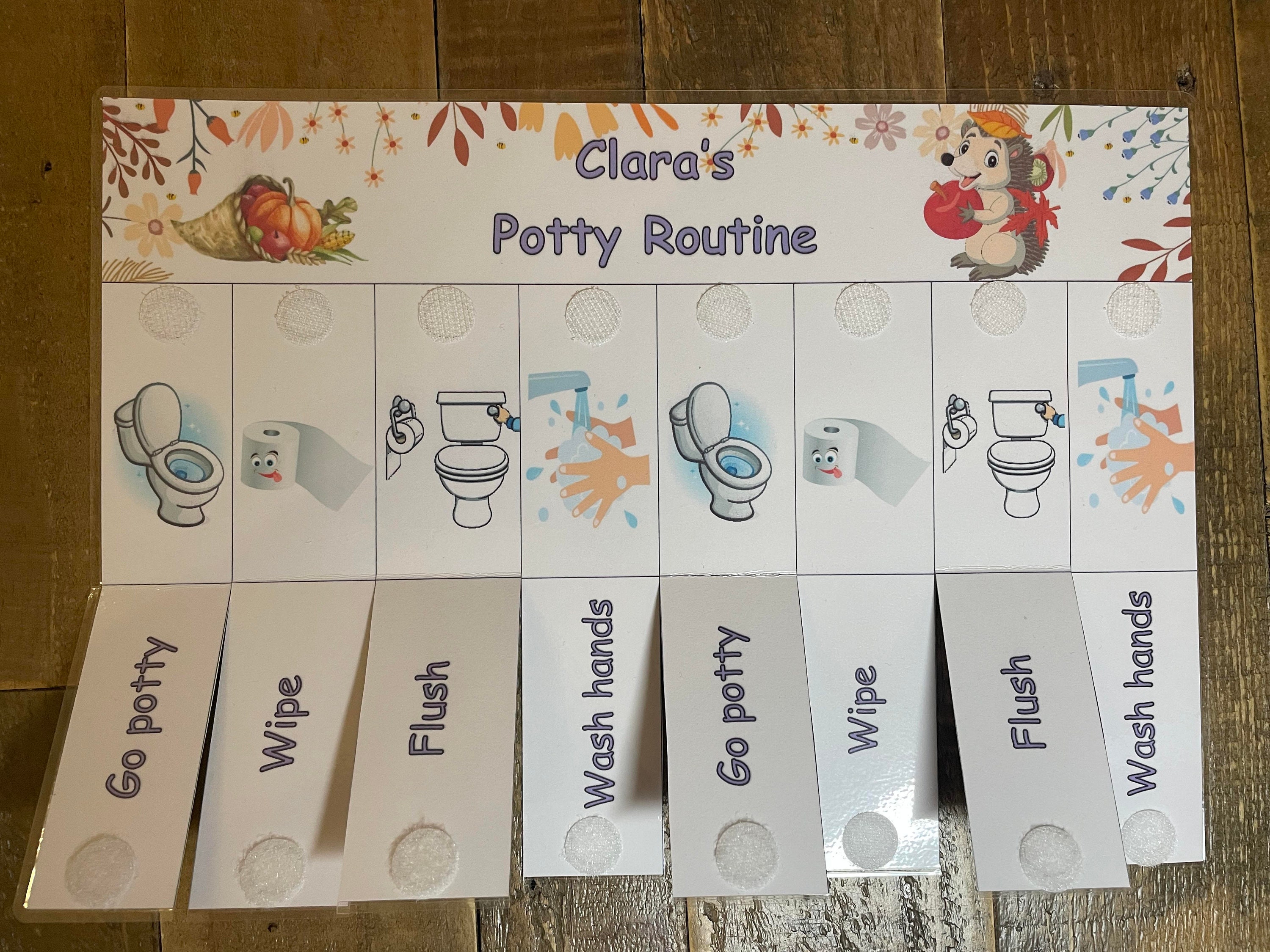 Personalised Handmade Visual Potty Training Chart Learning Routine Kids ...