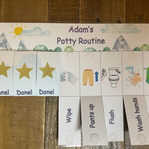Personalised Handmade Visual Potty Training Chart Learning Routine Kids ...