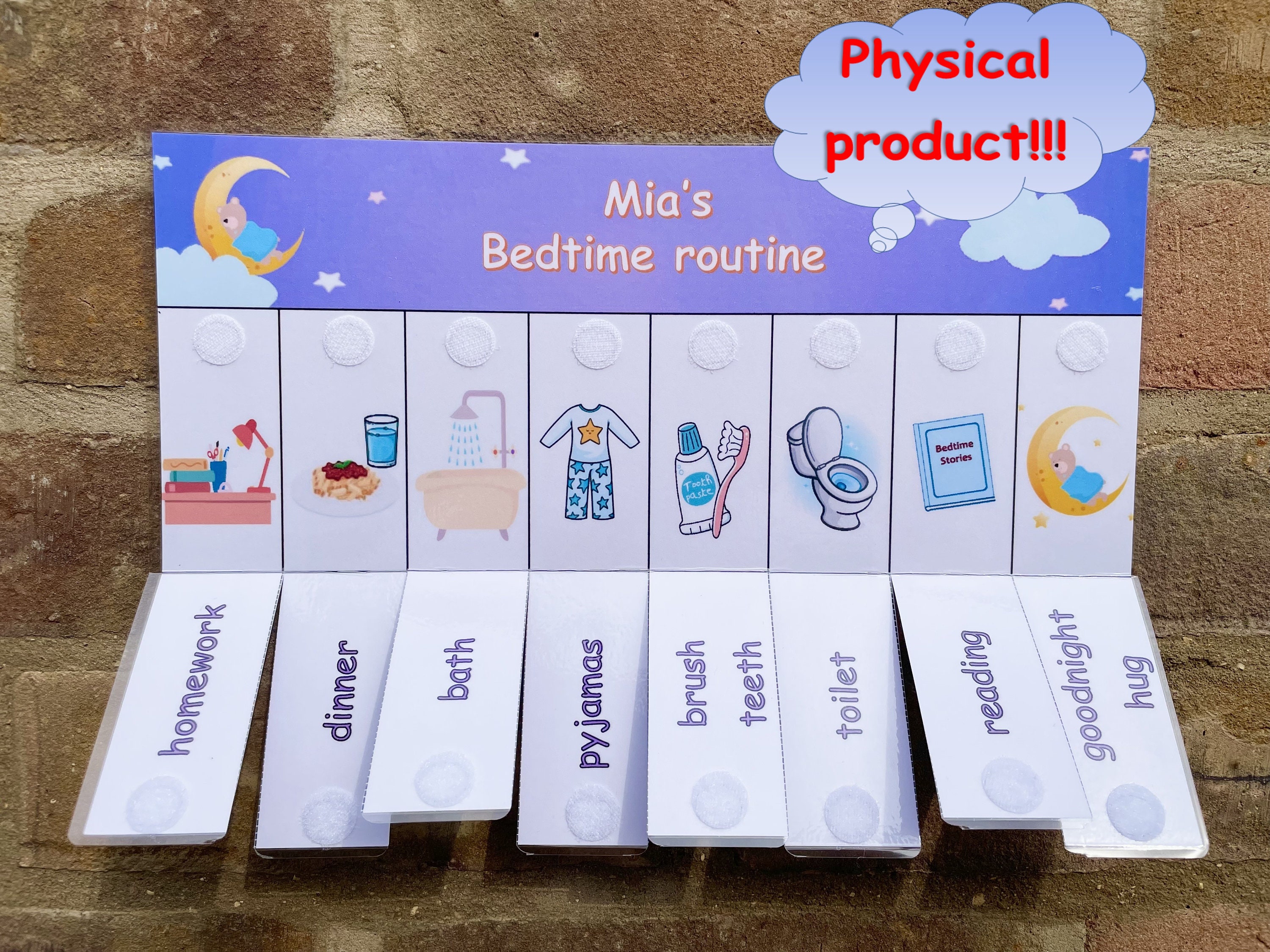 Personalised Handmade Visual Routine Chart Morning /evening Learning ...