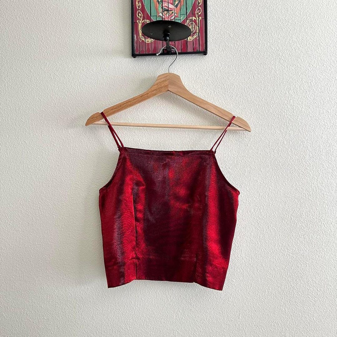 Handmade Shimmery Deep Red Burgundy Cami Tank Top - Etsy