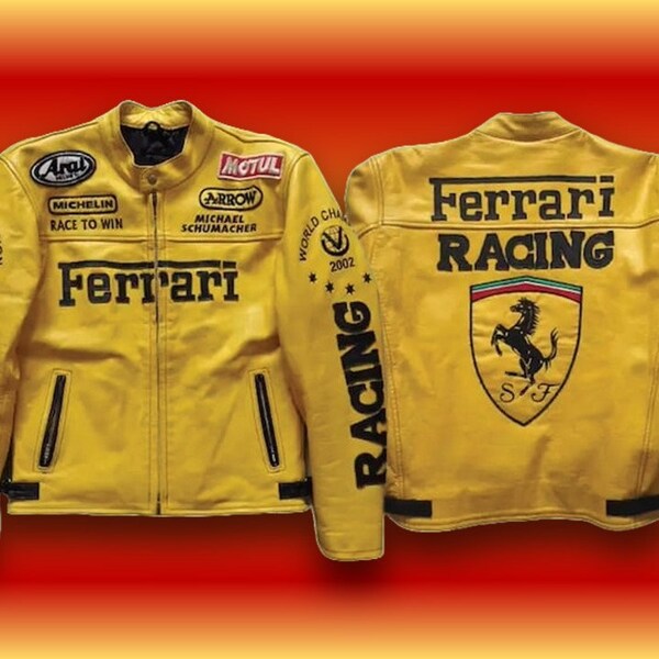 Yellow Leather Racing Jacket - Etsy