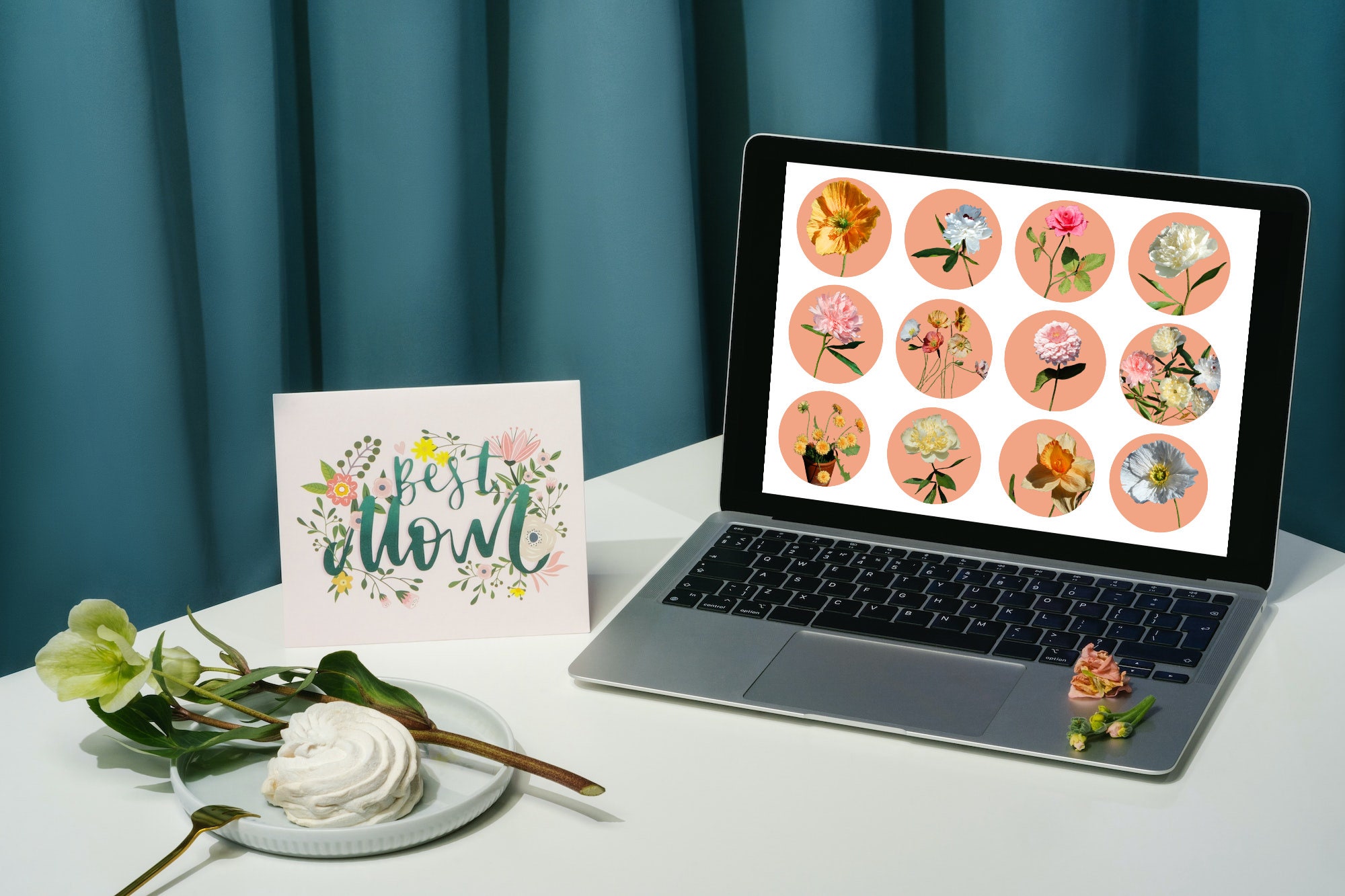 Printable Stickers Flowers Crepe Paper Digital Collage Printable Sheet ...