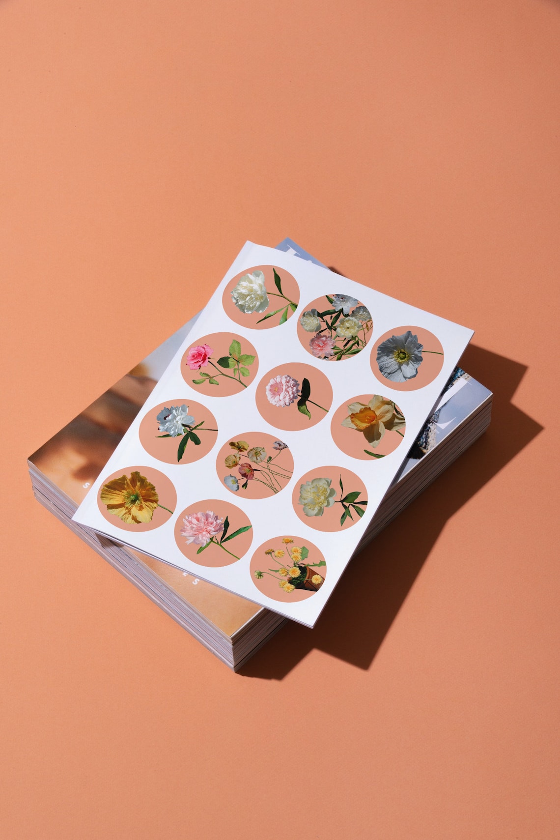 Printable Stickers Flowers Crepe Paper Digital Collage Printable Sheet ...