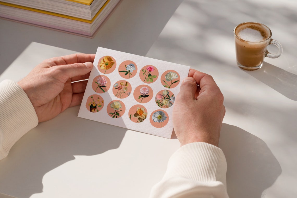 Printable Stickers Flowers Crepe Paper Digital Collage Printable Sheet ...