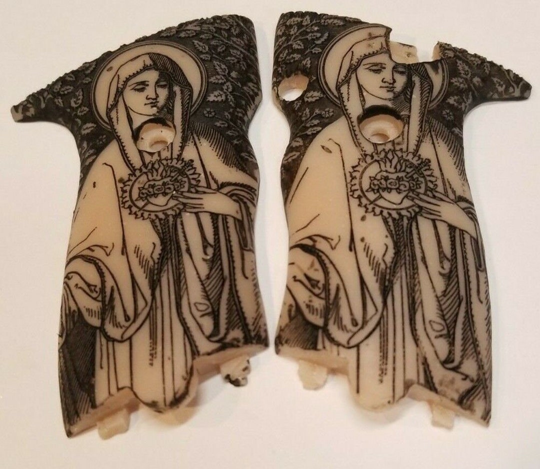 Hi Point JCP-40 JHP-45 Pistol Grips Engraved Virgin Mary Antique Ivory ...