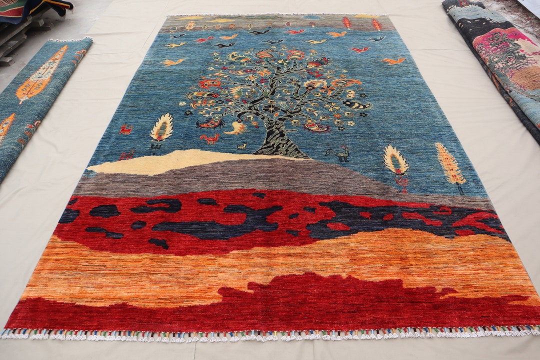 10x7 Ft Pictorial Excellent Condition Afghan High Quality Area Rug ...
