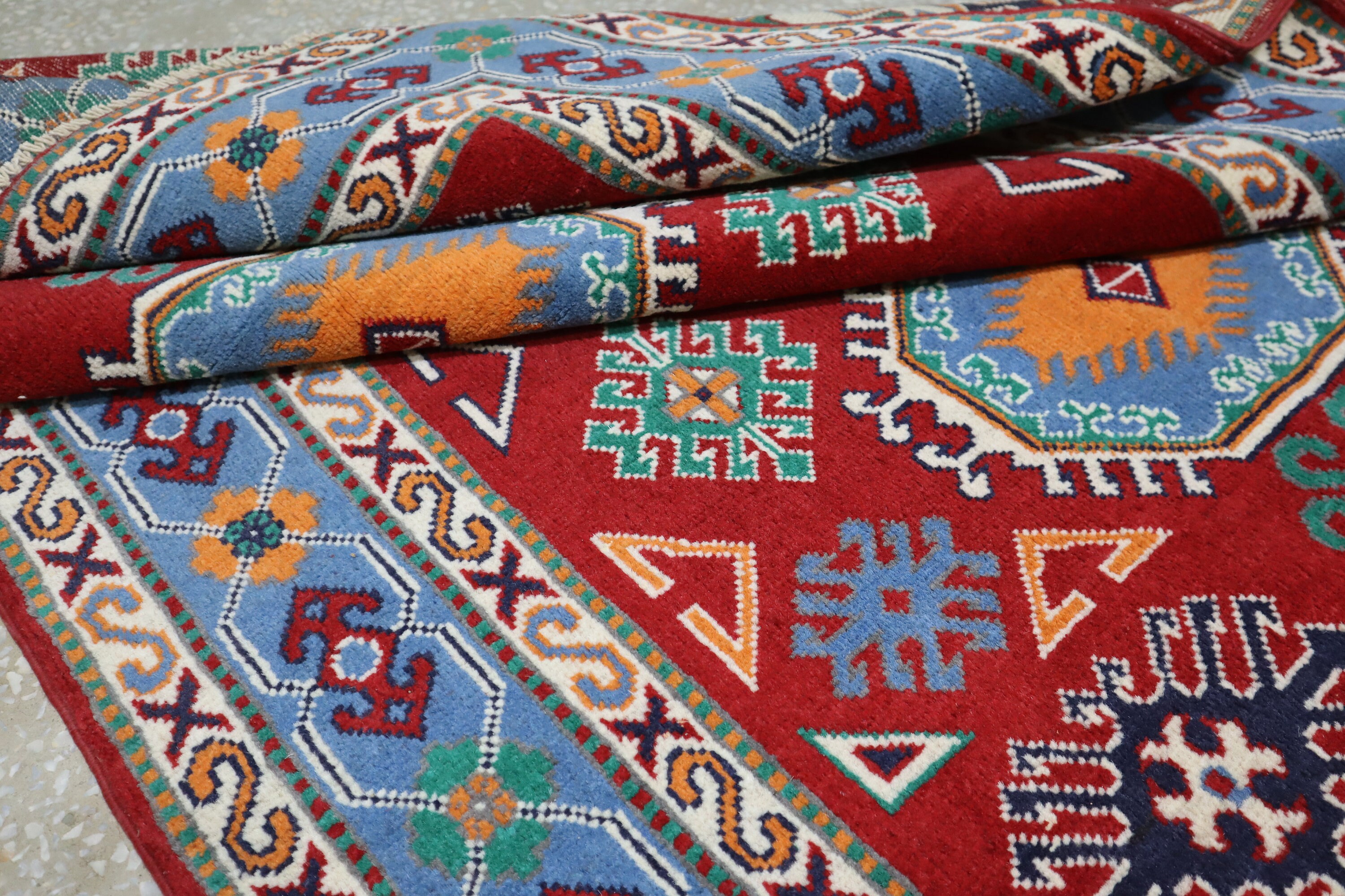 6x4 Ft Turkmen Modern Ghazni Wool Rug/ Oriental Kazak Handmade Afghan ...