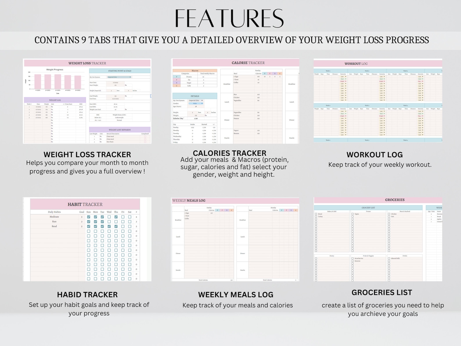 Weight Loss Tracker Spreadsheet Google Sheets Excel Weight Tracker ...