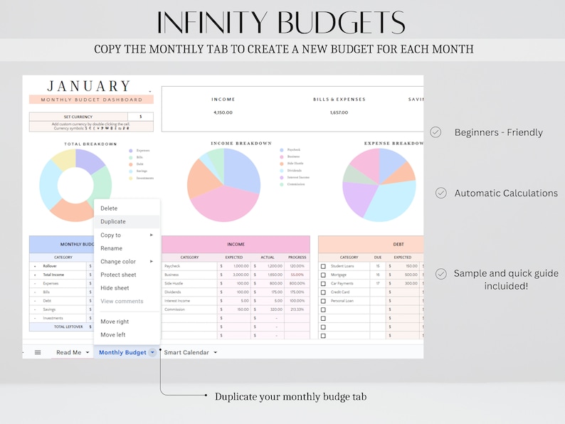 Excel Budget Planner, Budget Spreadsheet, Budget Template, Budget Sheet ...
