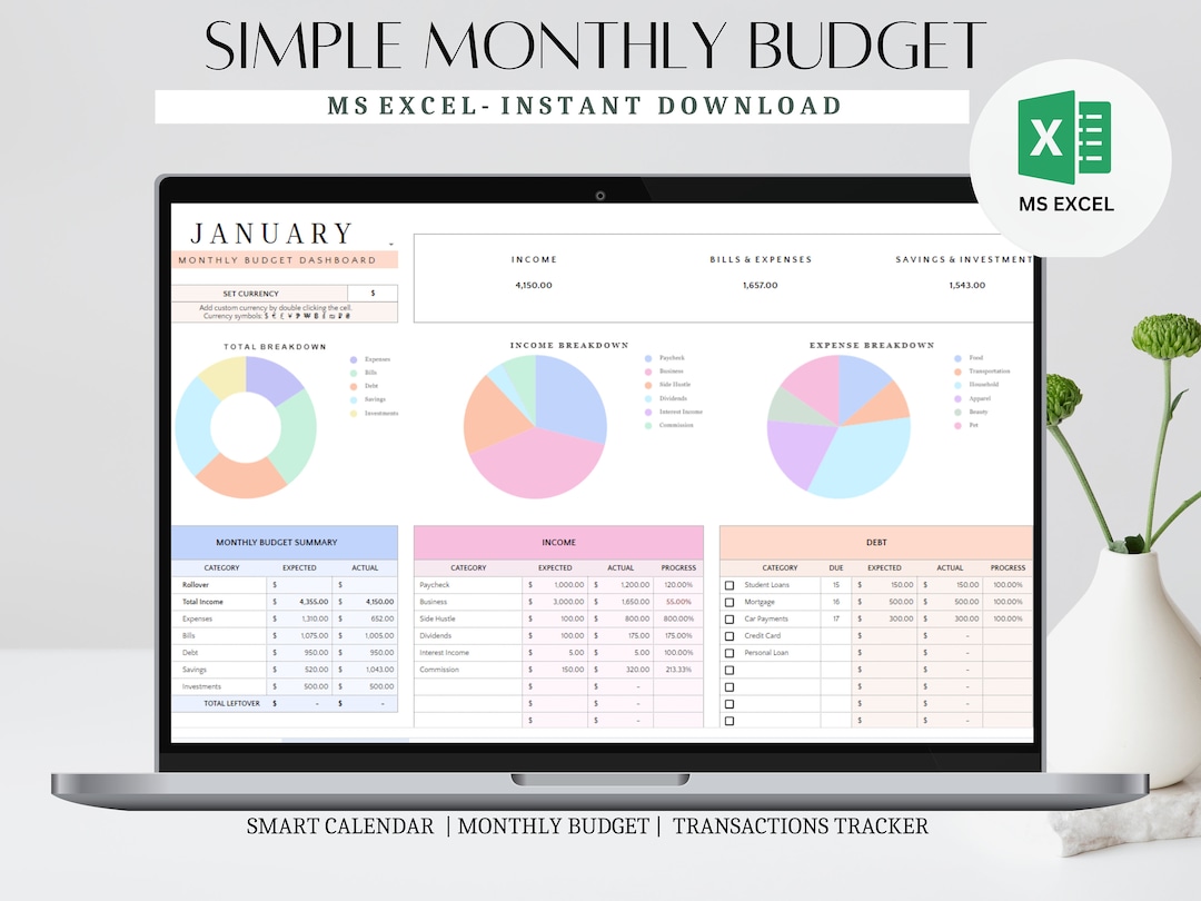 Excel Budget Planner, Budget Spreadsheet, Budget Template, Budget Sheet ...