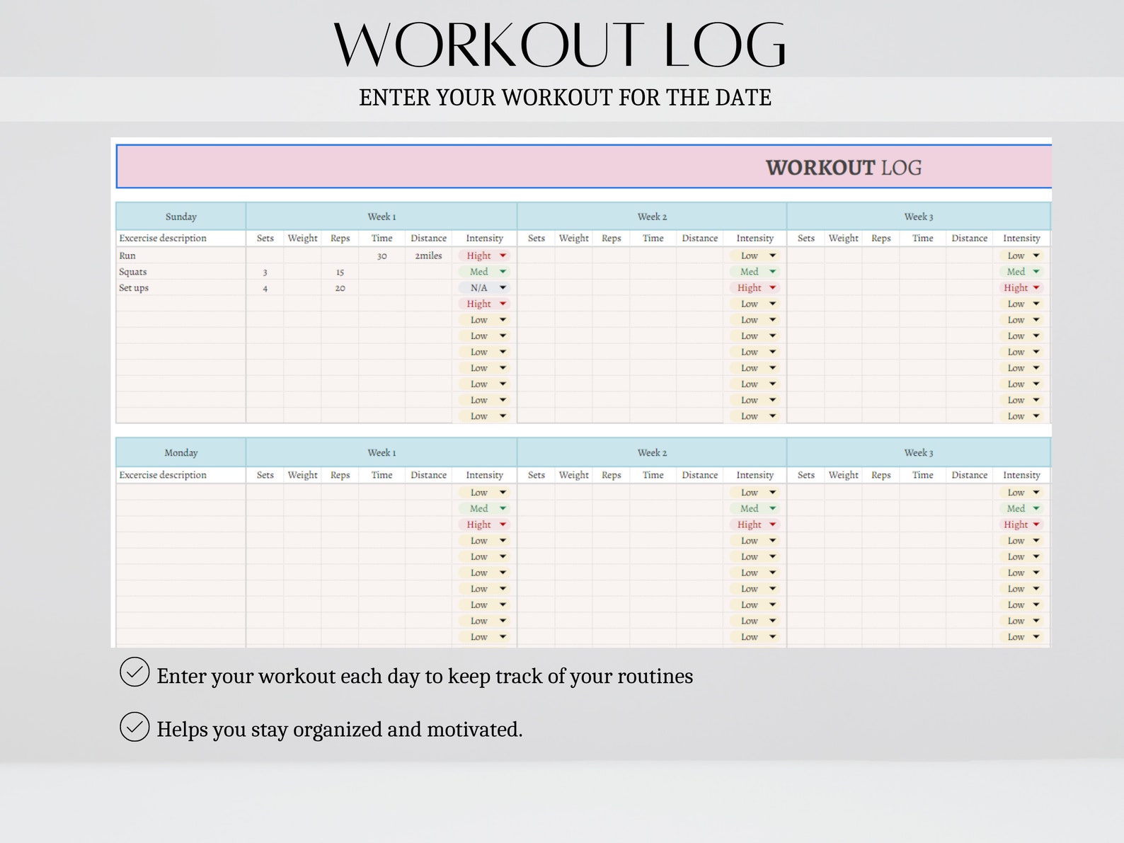 Weight Loss Tracker Spreadsheet Google Sheets Excel Weight Tracker ...