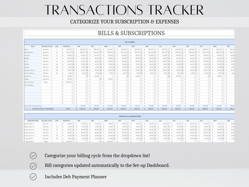 Annual Budget Spreadsheet, Google Sheets Budget Template, Bill Calendar ...