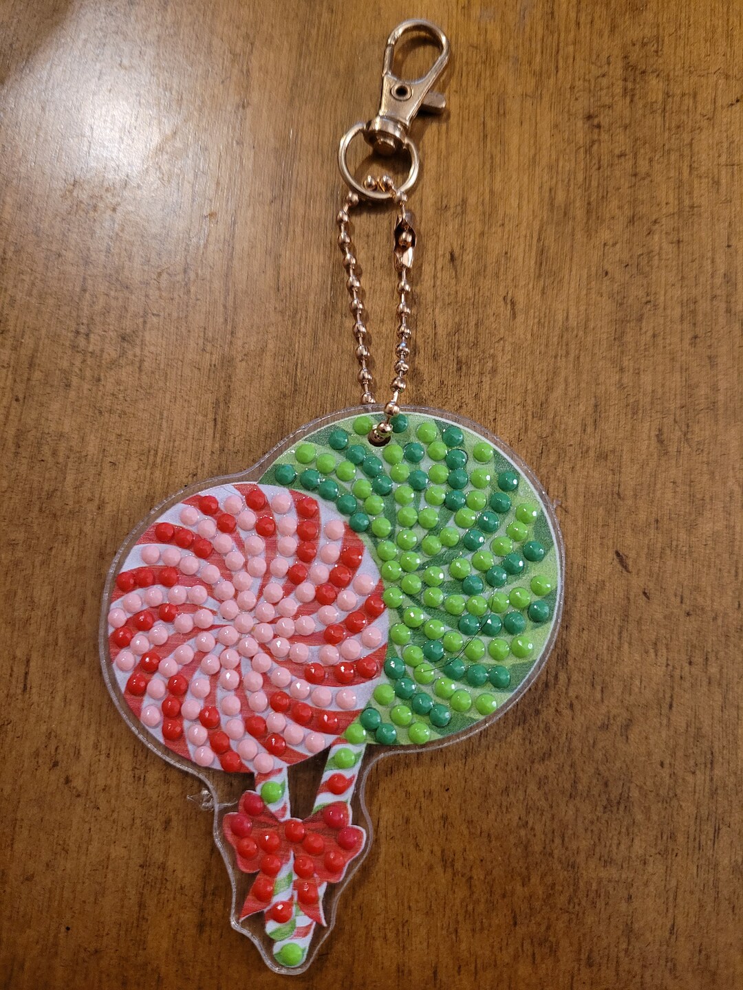 Red, Pink, and Green Double Lollipops With Bow Keychain - Etsy