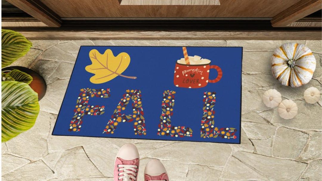 Cozy Fall Leaf Heavy-duty Welcome Mat Perfect for Entryways, Front or ...