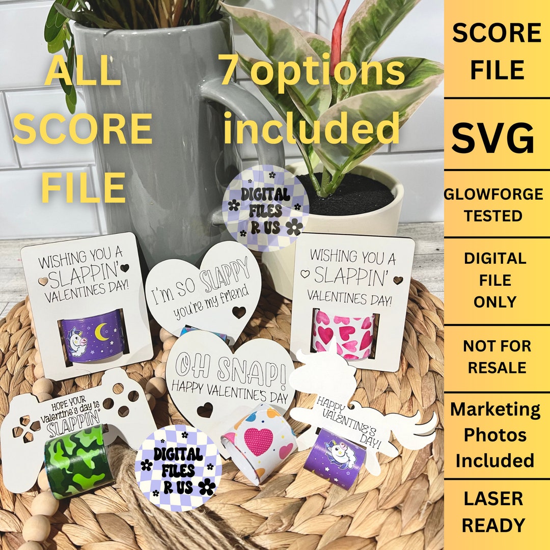 Valentine Score SVG | Valentine Slap Bracelet SVG | Class Favors SVG ...