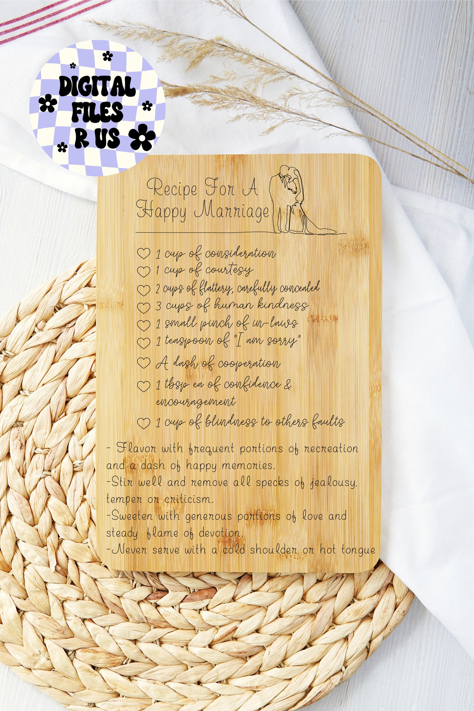 Wedding Score SVG Laser File Glowforge Tested Cut File Wedding Gift ...