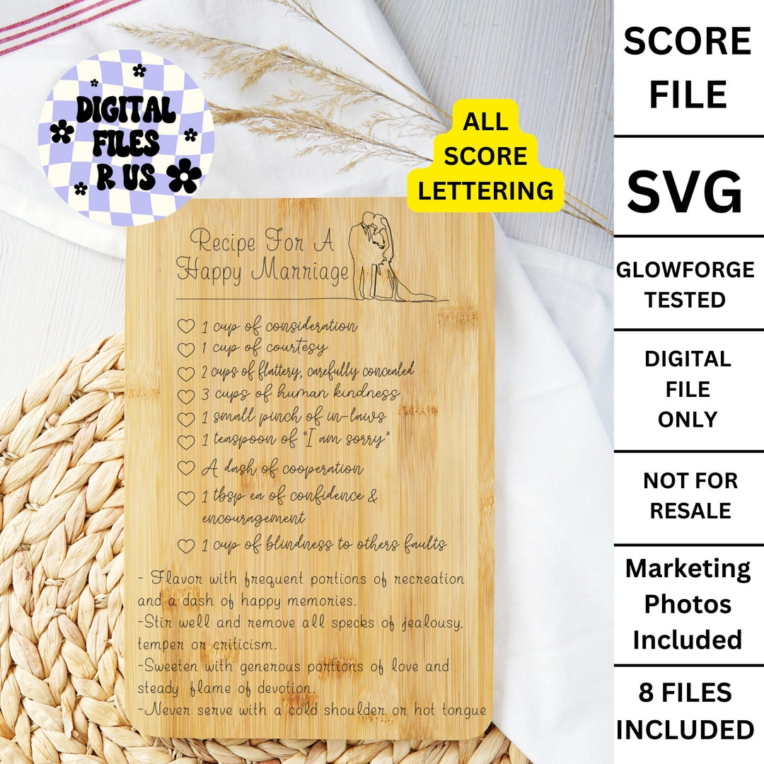 Wedding Score SVG | Laser File | Glowforge Tested | Cut File | Wedding ...